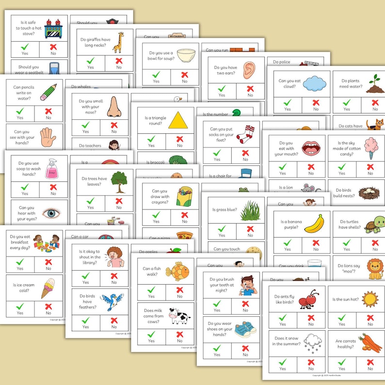 Yes No Question Cards for Toddlers; Yes No Task Cards; Speech Therapy ...