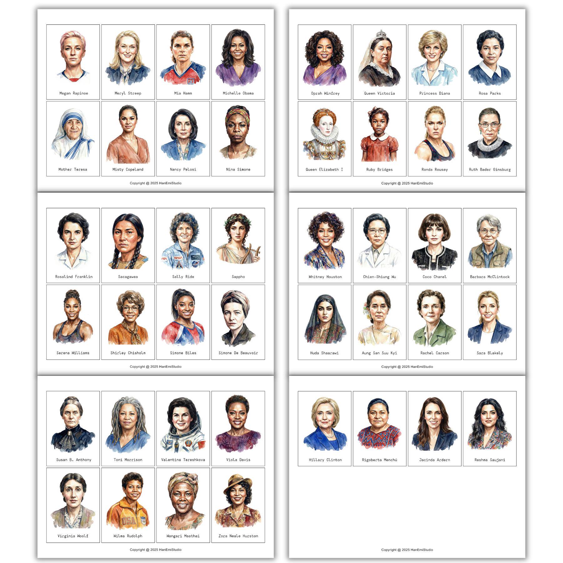 100 Women’s History Month Flashcards Printable; Famous Women ...