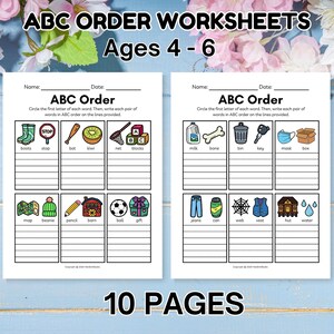 10-page ABC Order Worksheets for Ages 4-6; Printable Worksheets ...