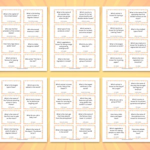 104 Kids Trivia Cards Family Game Night Trivia Questions Travel ...