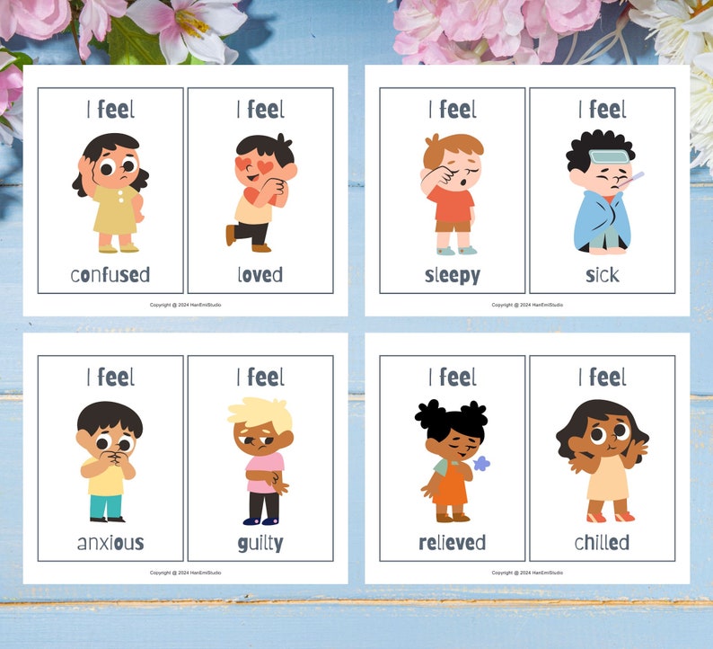 28 Emotion Flashcards for Kids; Learn Emotions; Printable Flashcards ...