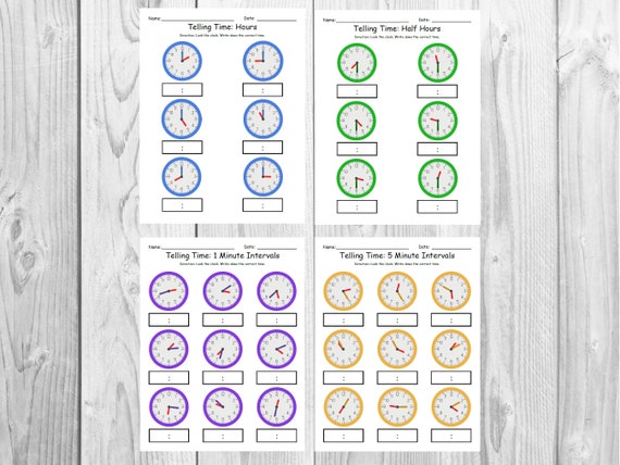 Hojas De Trabajo Para Decir La Hora En Punto Y La Media Hora Hojas De