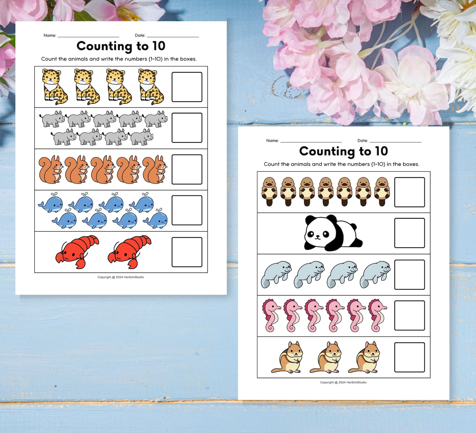 10 Counting Animal Worksheets Numbers 1 - 10; Counting Worksheets; Prek ...