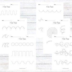 90 Page Tracing Worksheets for Ages 5-7; Tracing Practice Sheets ...