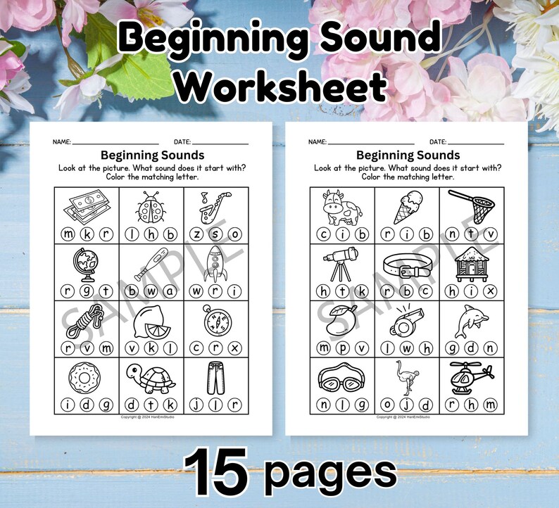 15-page Beginning Sound Worksheets; Prek Learning; Kindergarteners ...