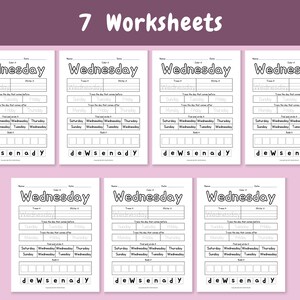 7-page Days of the Week Worksheets for Ages 4-7; Homeschool Printable ...