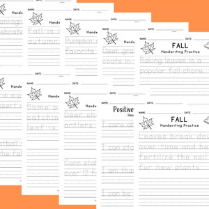 45 Page Fall Handwriting Worksheets; Handwriting Practice for ...