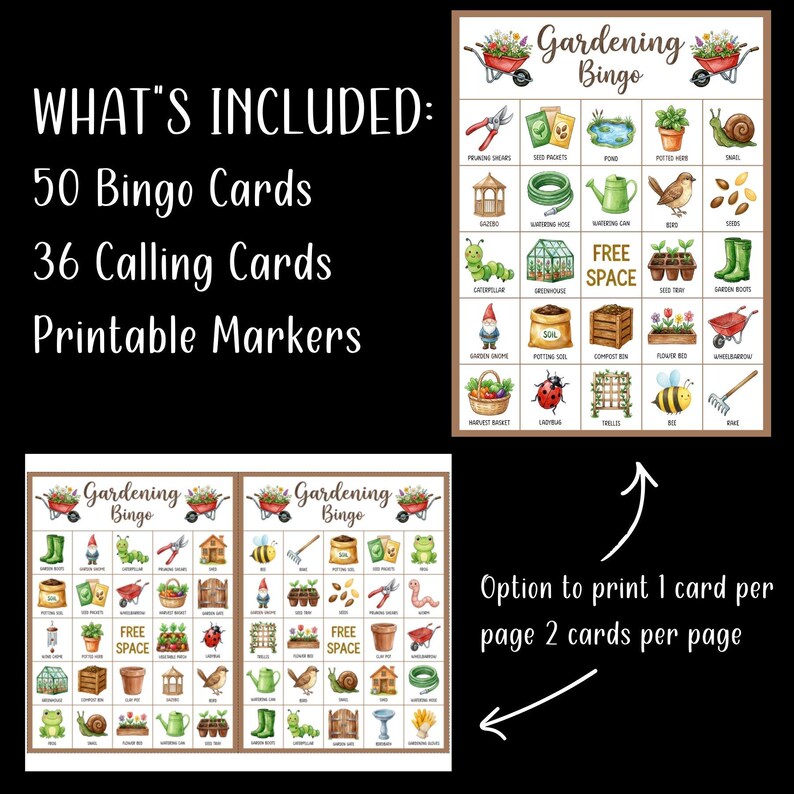 Gardening Bingo Game Printable; Spring Bingo Game; Earth Day Bingo ...