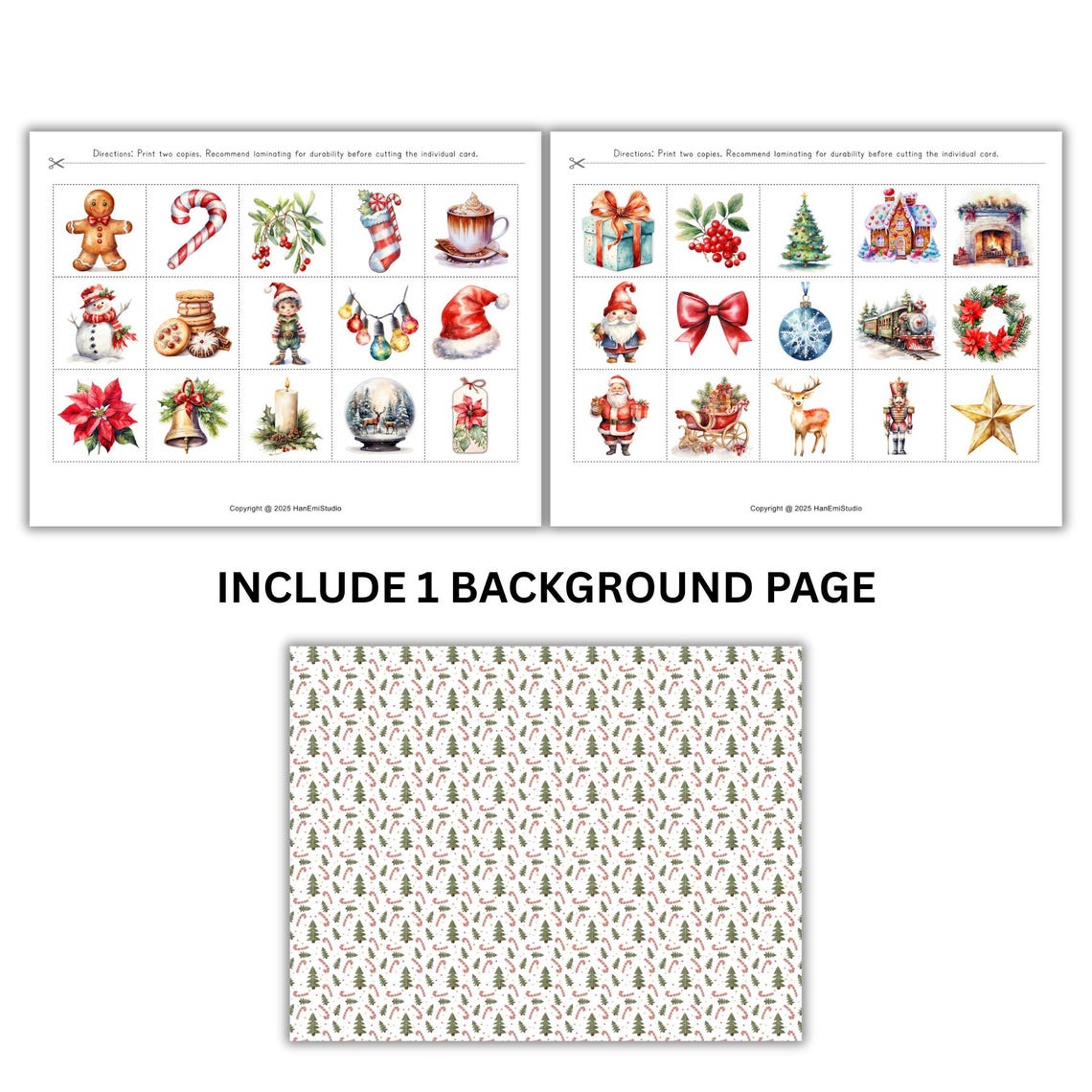 30 Pairs Christmas Memory Game; Winter Memory Game; Christmas Matching ...