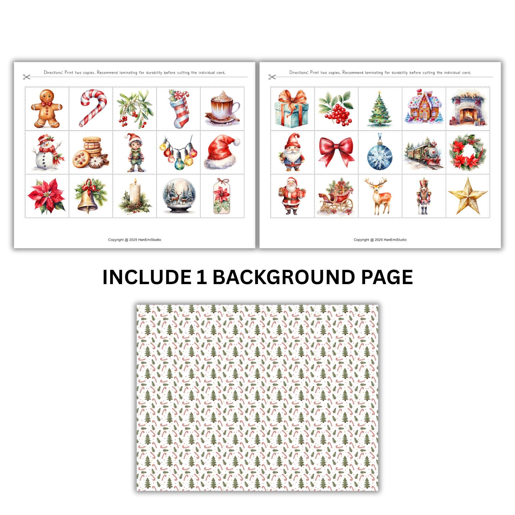 30 Pairs Christmas Memory Game; Winter Memory Game; Christmas Matching ...