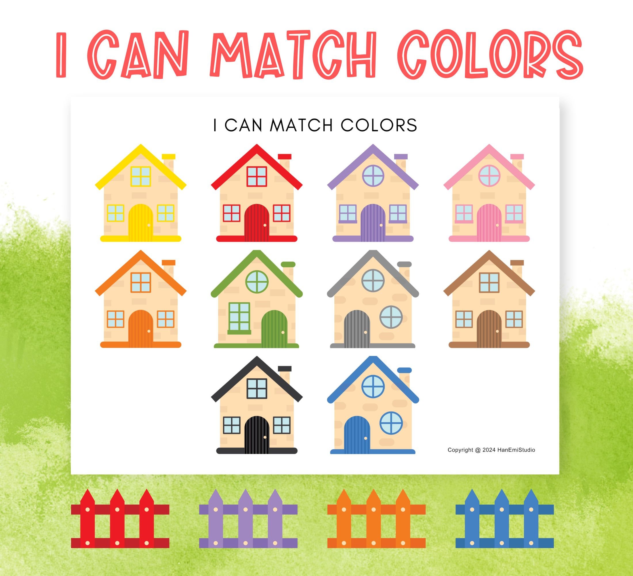 Color Matching Activity for Kids; Color Match; Prek Learning Activity ...