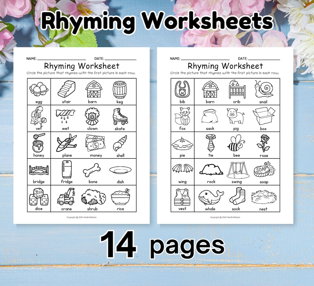 Rhyming Worksheets; Rhyming Practice Sheets; Phonics Worksheets; Letter ...