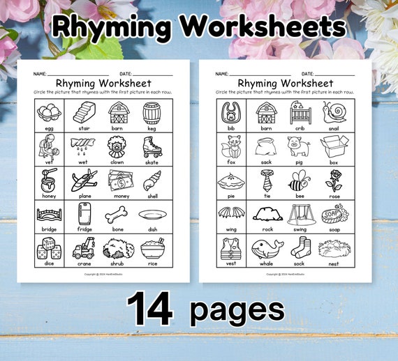 Hojas De Trabajo Para Cortar Y Pegar Palabras Que Riman INT1_GDD_U1