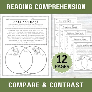 12 Compare and Contrast Worksheets; Reading Comprehension Worksheet ...