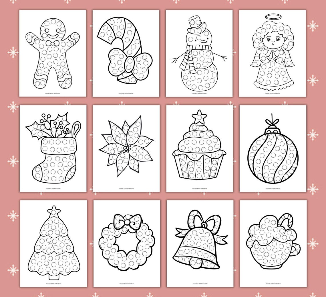 20 Christmas Dot Marker Worksheets; Dot a Dot Pages; Winter Dot Marker ...