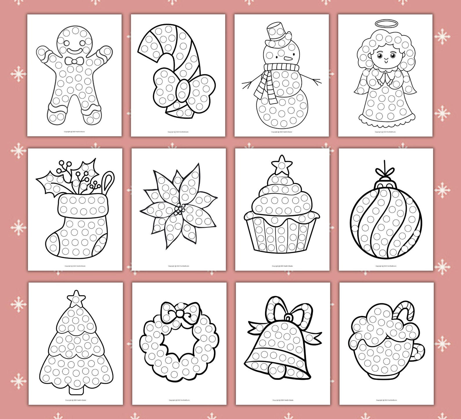 20 Christmas Dot Marker Worksheets; Dot a Dot Pages; Winter Dot Marker ...