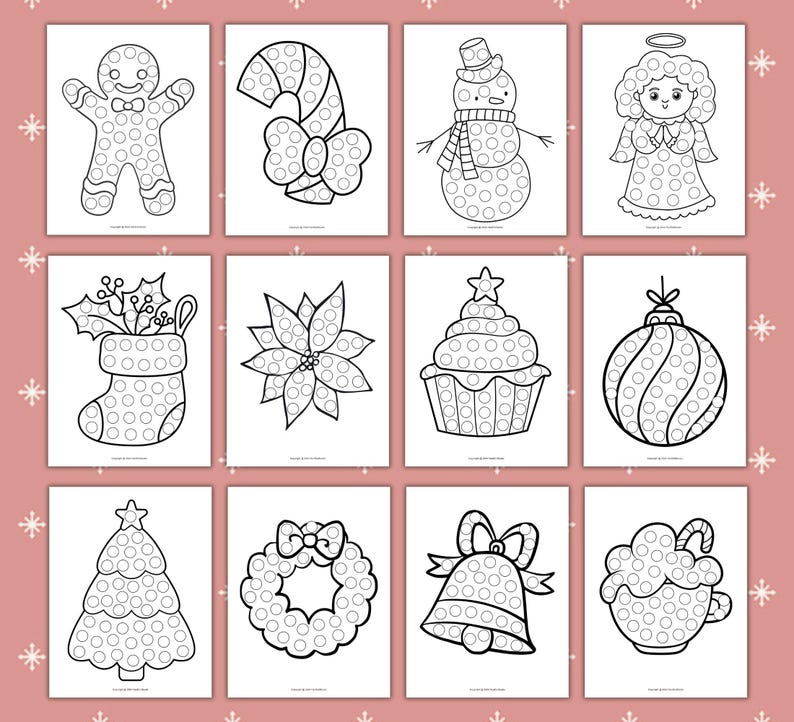 20 Christmas Dot Marker Worksheets; Dot a Dot Pages; Winter Dot Marker ...