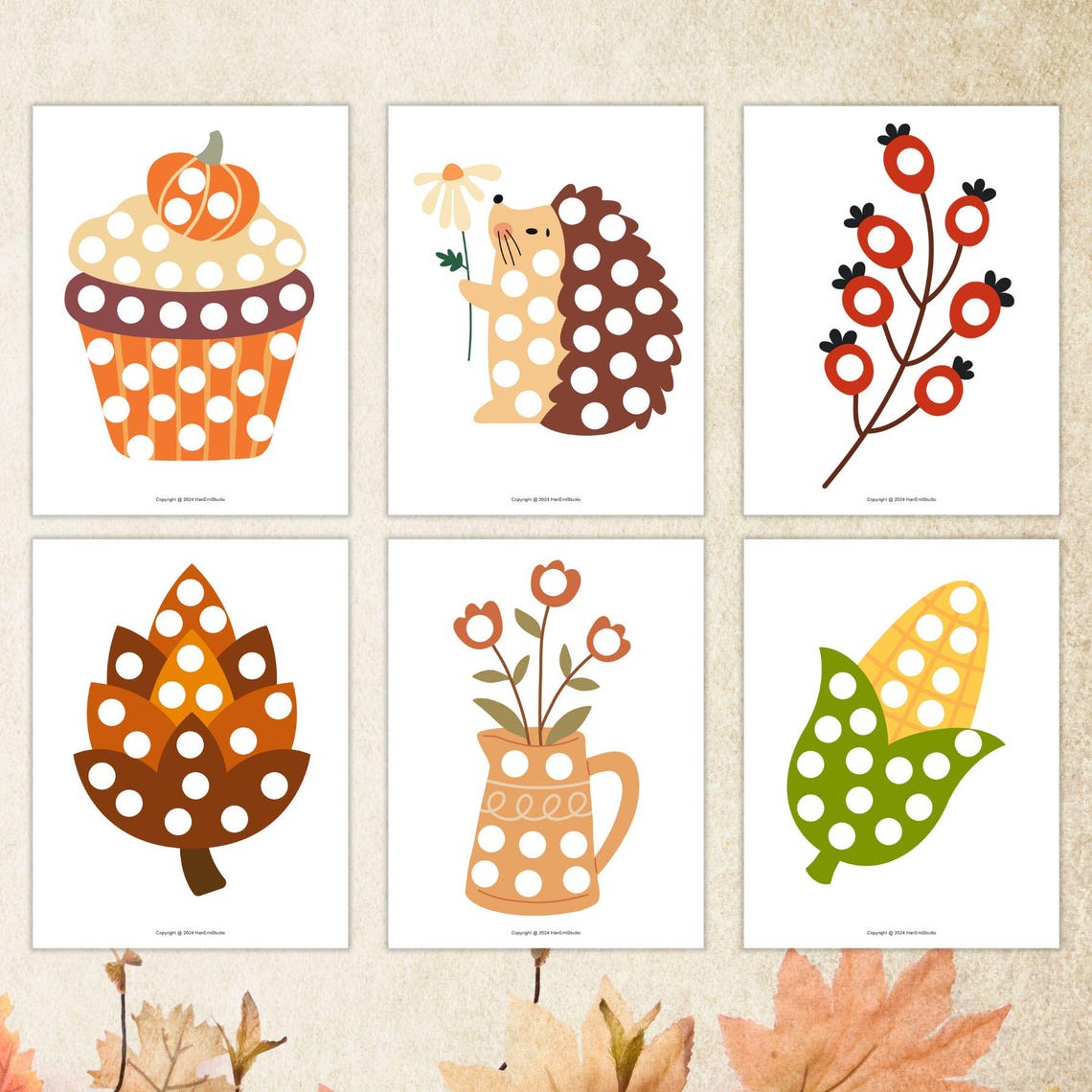 22 Autumn Dot Marker Worksheets for Kids; Autumn Do a Dot; Fall Dot ...