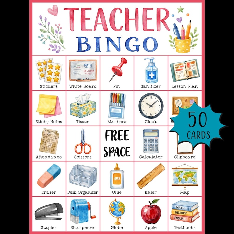 Teacher Bingo Game Printable; Classroom Icebreaker Activity; Back to ...