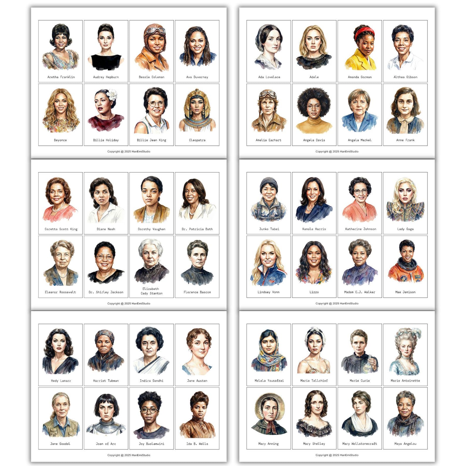100 Women’s History Month Flashcards Printable; Famous Women ...