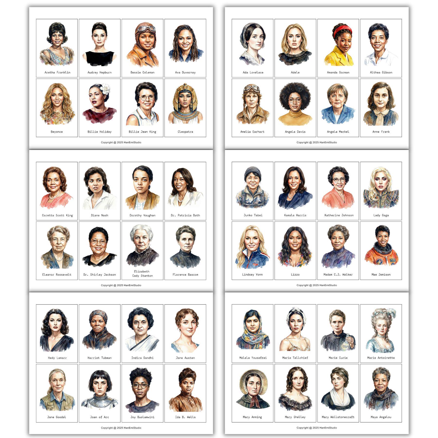 100 Women’s History Month Flashcards Printable; Famous Women ...