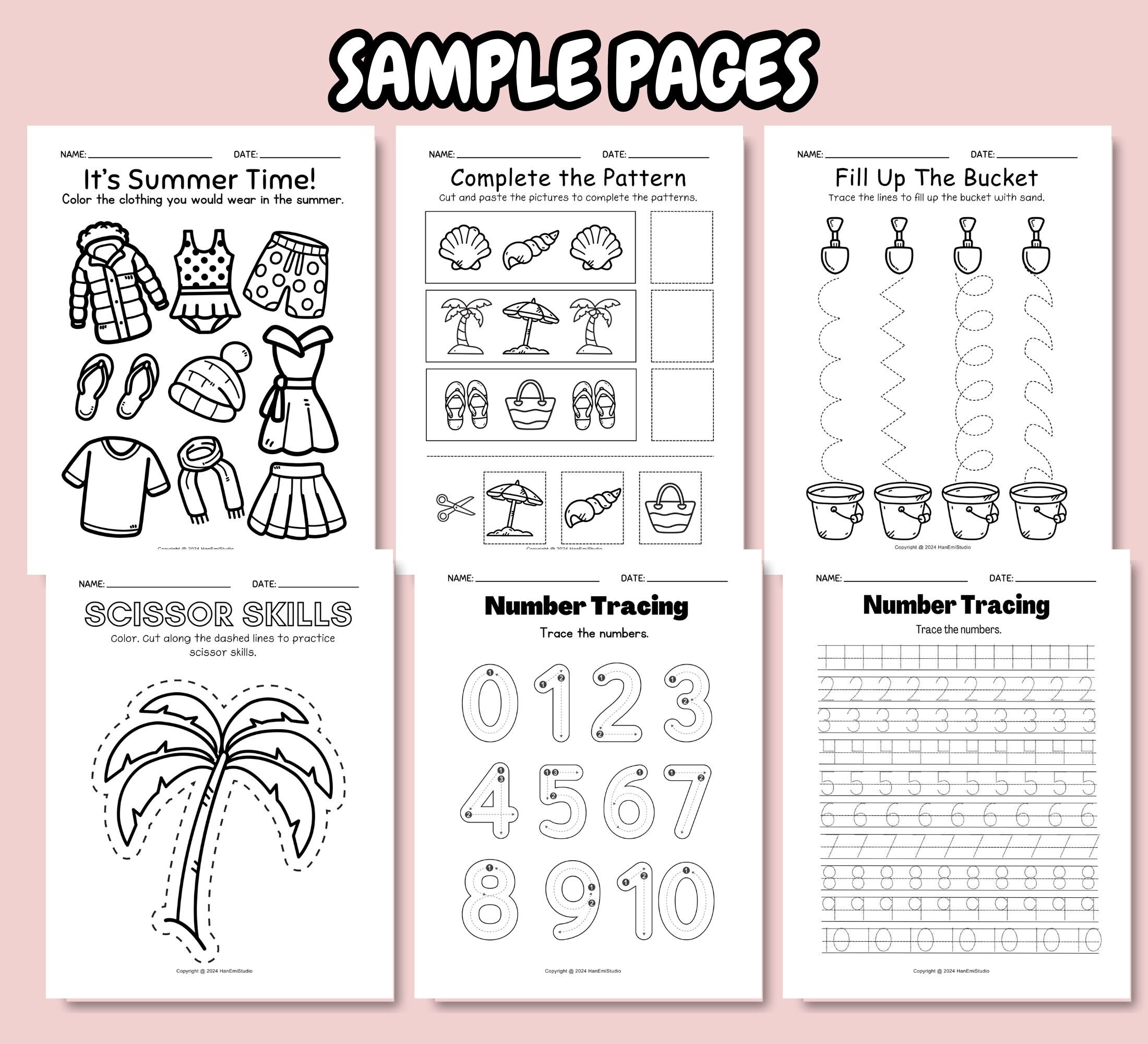 Preschool Learning Bundle; 70 Pages; Prek Workbook; Summer Learning ...