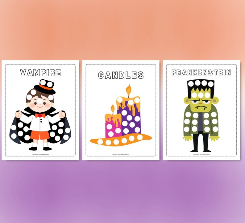 15 Halloween Dot Marker Worksheets for Kids; Dot a Dot Page; Halloween ...