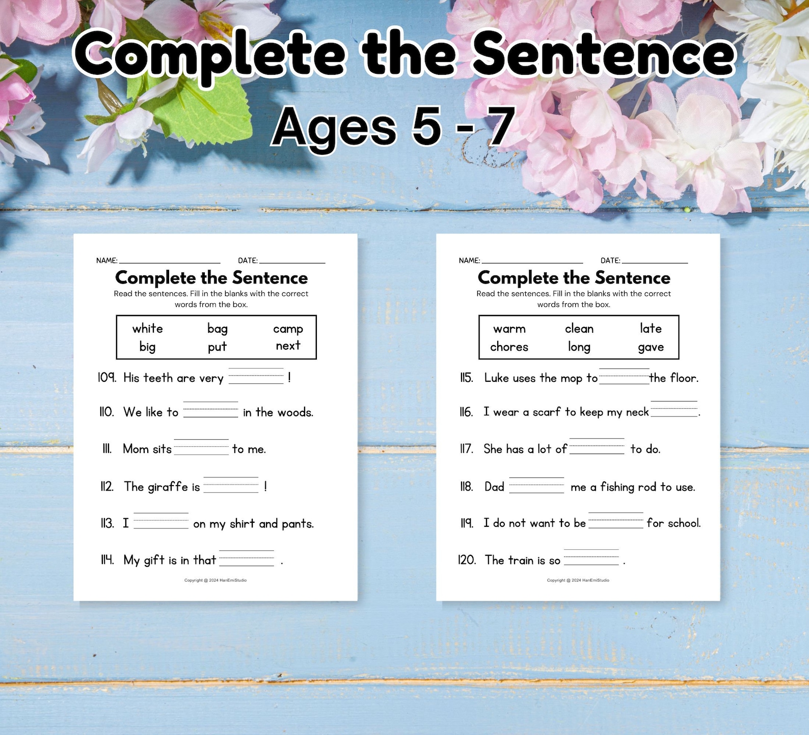 20 Page Complete the Sentence Worksheets; Sentence Completion Worksheet ...