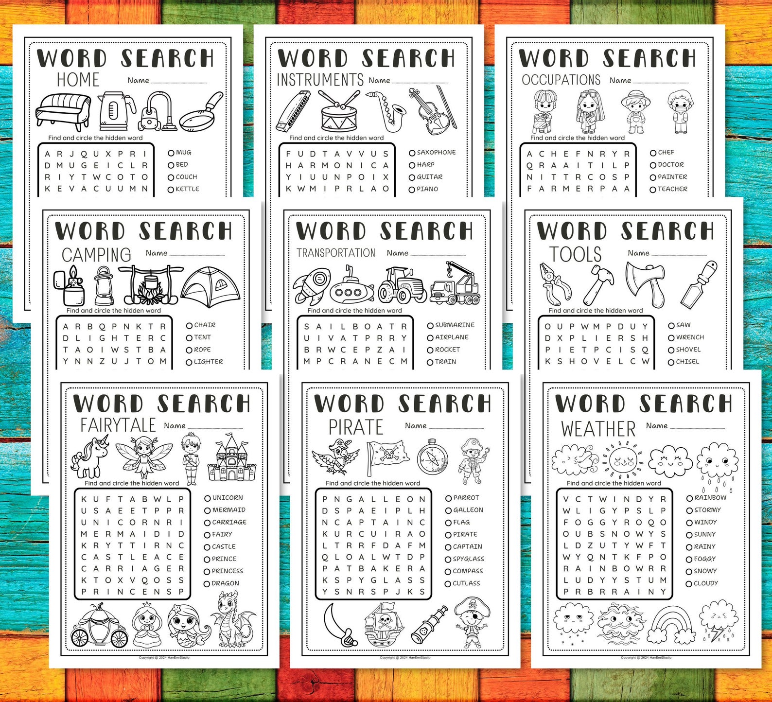 Easy Word Search for Kids; Word Search for Kids; Kids Word Search; Word ...