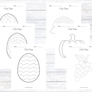 90 Page Tracing Worksheets for Ages 5-7; Tracing Practice Sheets ...