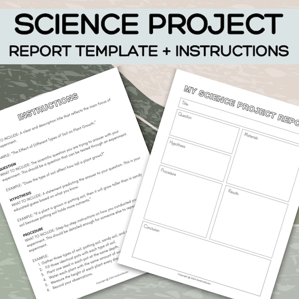 Science Fair Report Template - Etsy