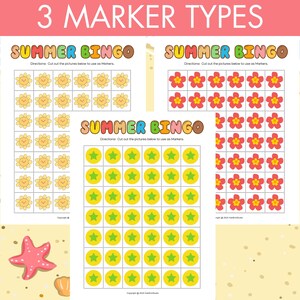Summer Riddle Bingo Set 32 Calling Cards and 40 Bingo Cards; Printable ...