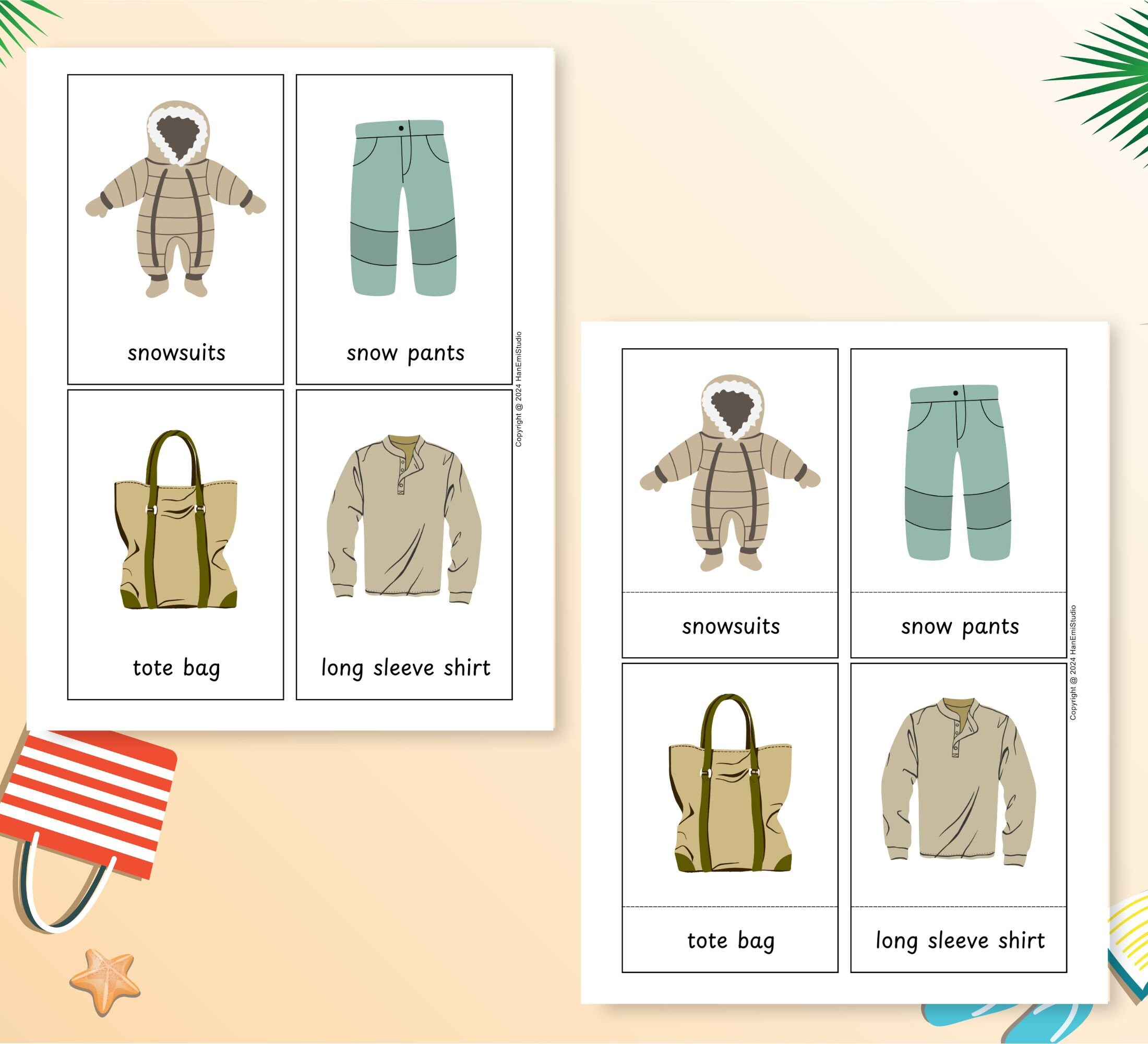 80 Cloth and Accessory Vocabulary Flashcards for Kids; 1st Words ...