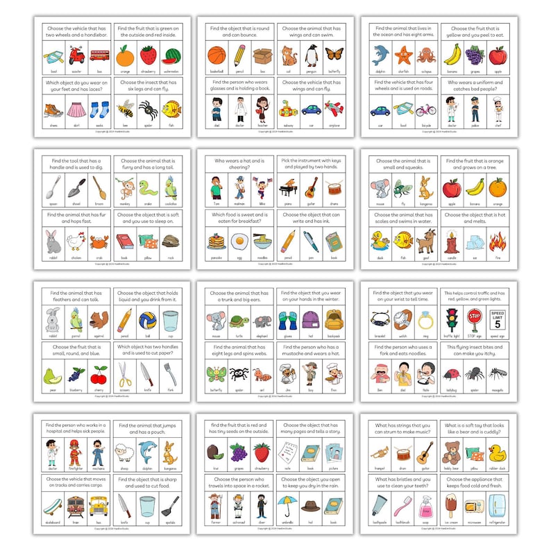 80 Characteristics and Functions Matching Task Cards Printable; WH ...