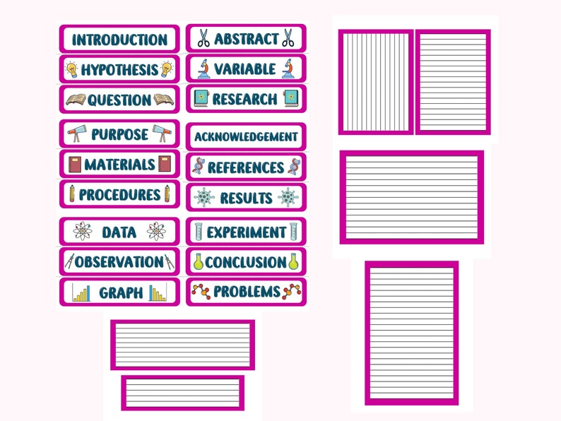 18 Science Fair Project Labels and 6 Writing Templates (available in 5 ...