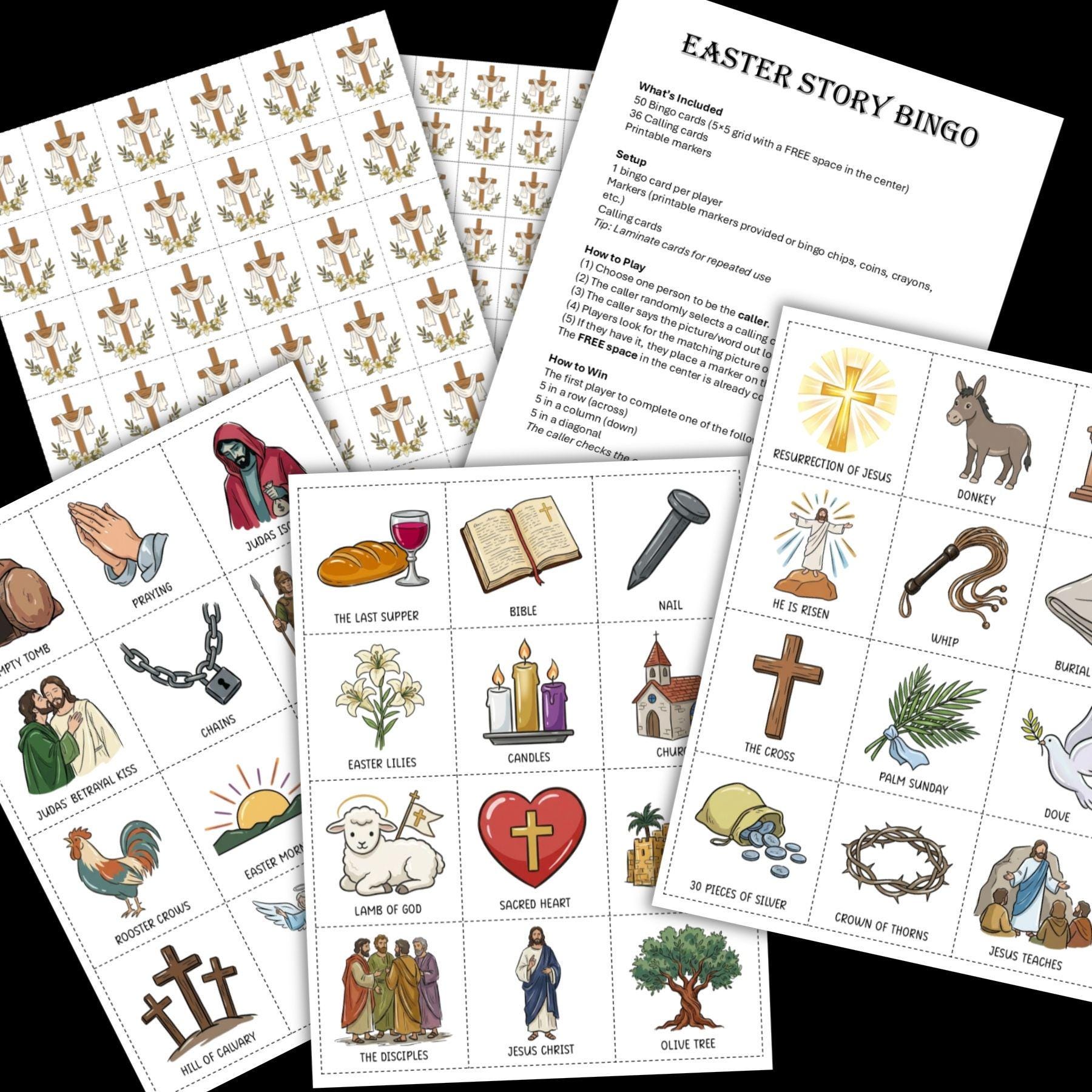 Easter Story Bingo Game Printable; Resurrection Bingo; He is Risen ...