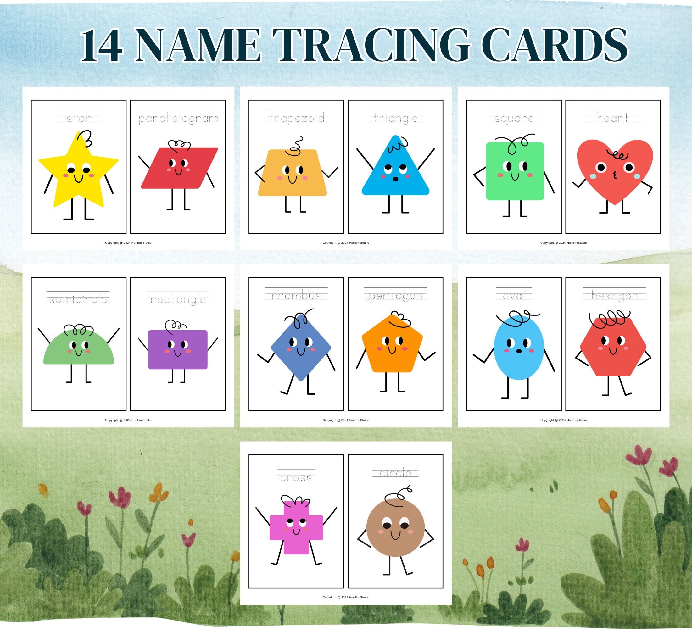 14 Shapes Flashcards for Kids; Kids Learning Flash Cards; Preschool ...