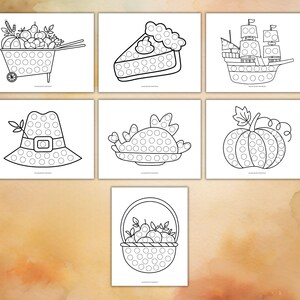 20 Thanksgiving Dot Marker Worksheets for Kids; Dot a Dot Pages; Kids ...