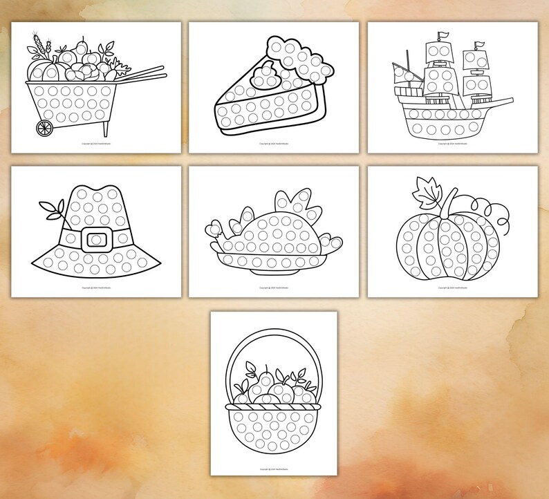 20 Thanksgiving Dot Marker Worksheets for Kids; Dot a Dot Pages; Kids ...