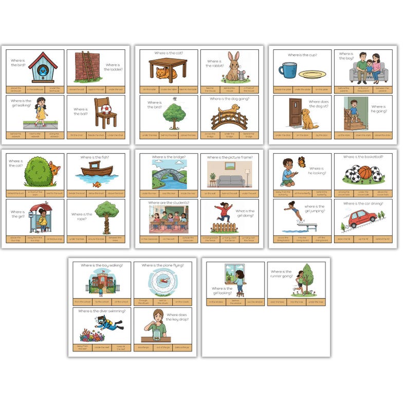 Preposition Task Cards for Kids; Identifying Prepositions; Special ...