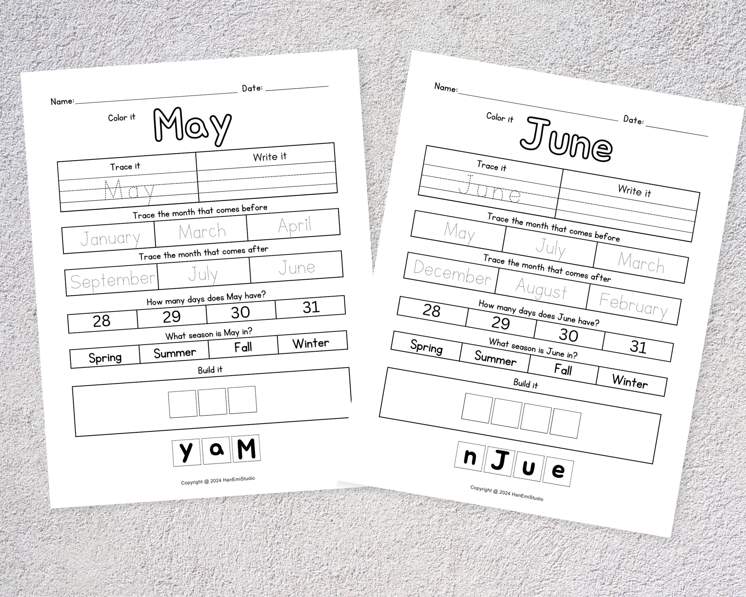 12-page Months of the Year Worksheets for Ages 4-7; Homeschool ...