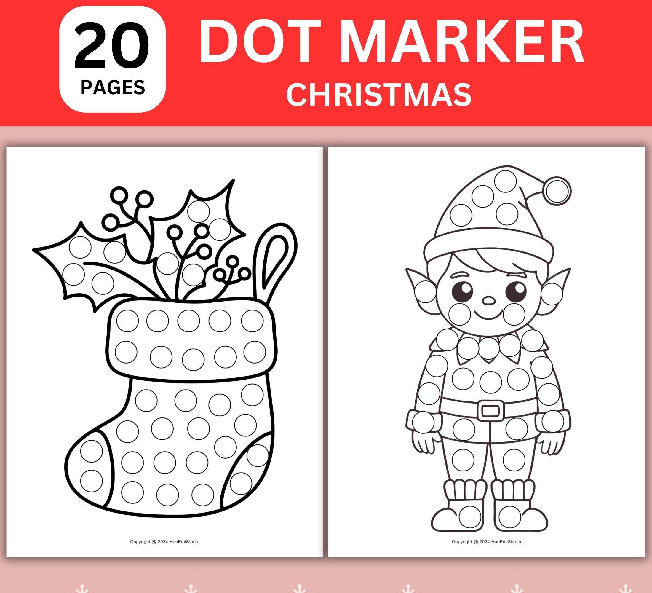 20 Christmas Dot Marker Worksheets; Dot a Dot Pages; Winter Dot Marker ...