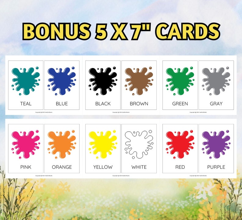 12 Color Flashcards for Kids; Montessori Flashcards for Kids; Kids ...