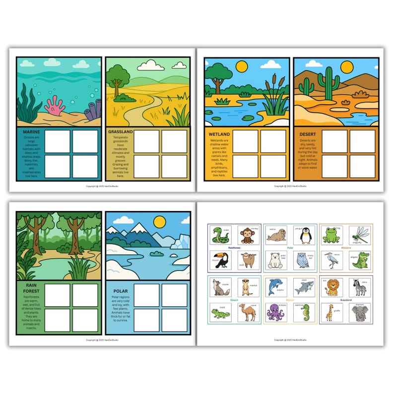 Habitat Matching Cards; Habitat Sorting Activity; Match the Animal to ...
