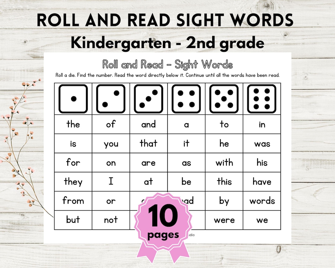 10-page Roll and Read Sight Words Game - First 350 Fry Sight Words (10 ...