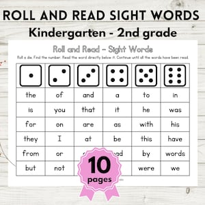 Roll and Read Sight Words Game - First 350 Fry Sight Words (10 Pages ...