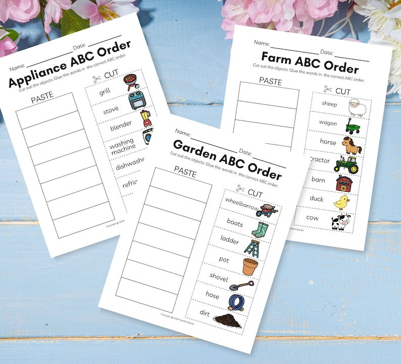 15-page ABC Order Worksheets for Ages 5-7; Printable Worksheets ...