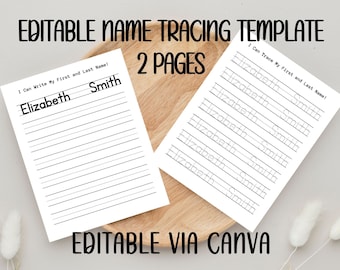 Editable Name Tracing Worksheet Printable – Custom Preschool ...
