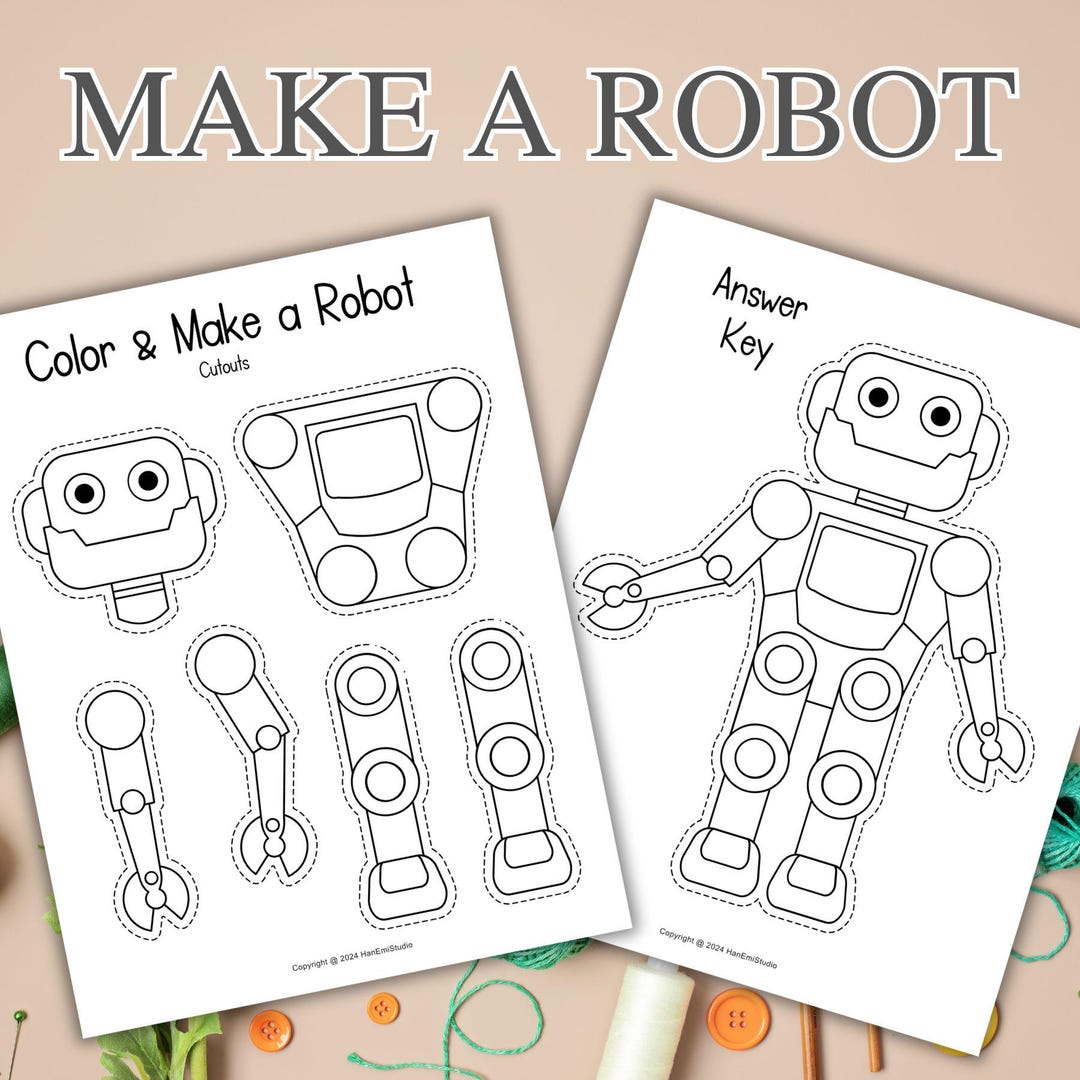 Make a Robot Craft for Kids; DIY Craft for Kids; Cut and Glue a Robot ...