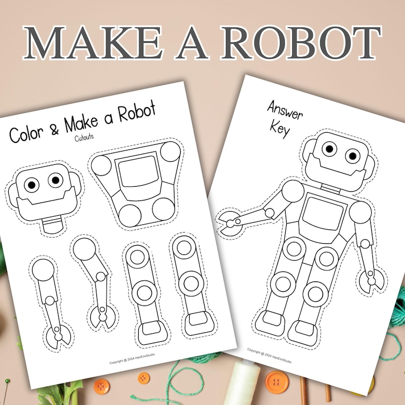 Make a Robot Craft for Kids; DIY Craft for Kids; Cut and Glue a Robot ...